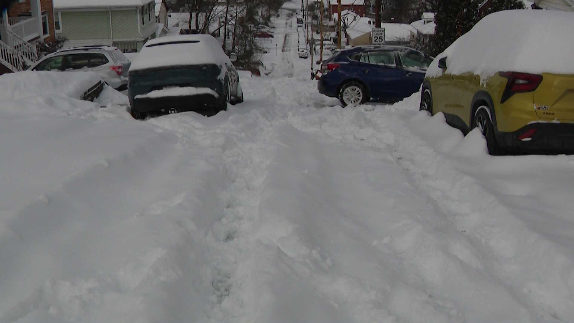 Some Pittsburgh residents near steep roads stranded following heavy ...