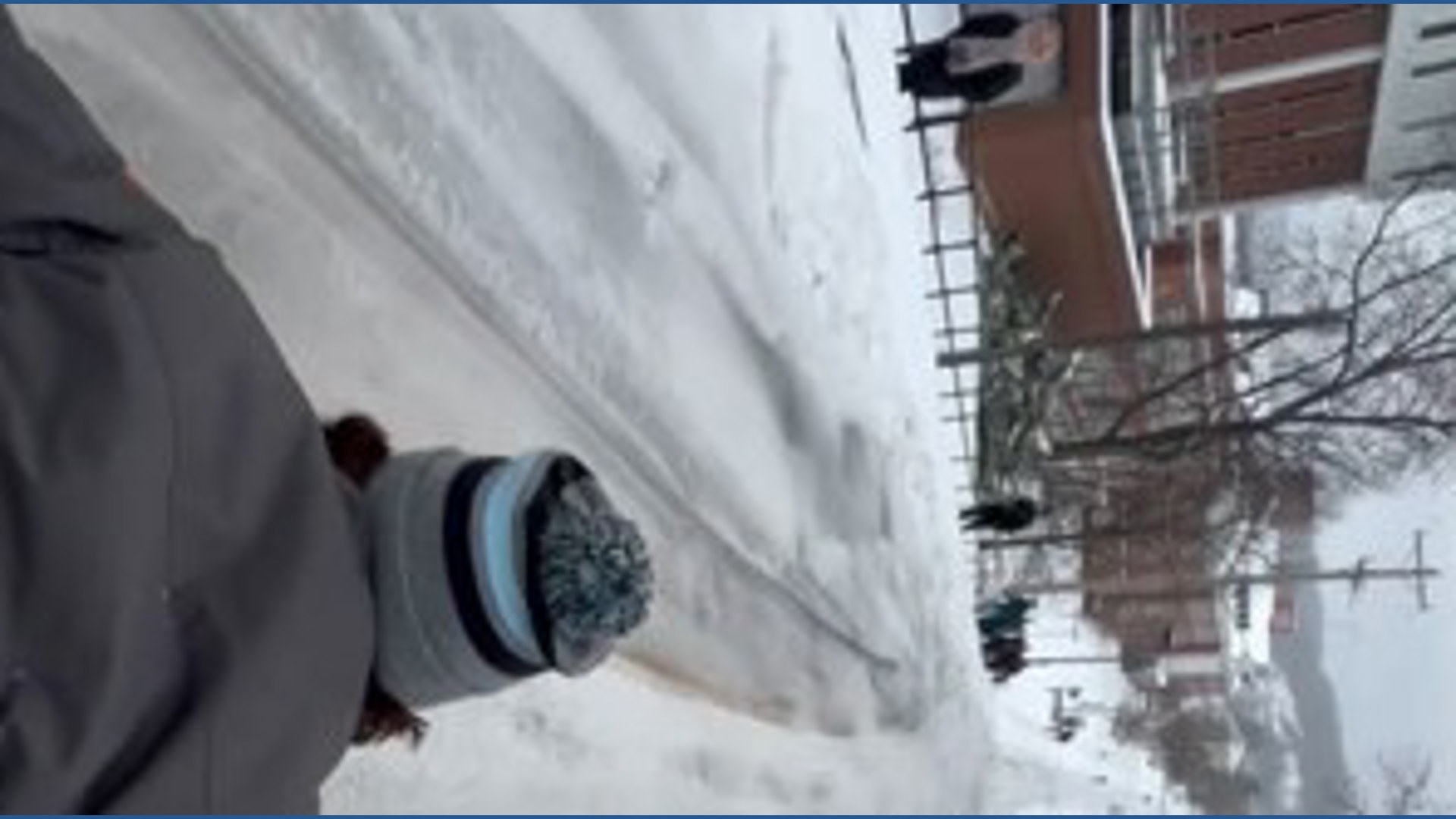 Students at Ohio University go sledding down Jefferson Hill