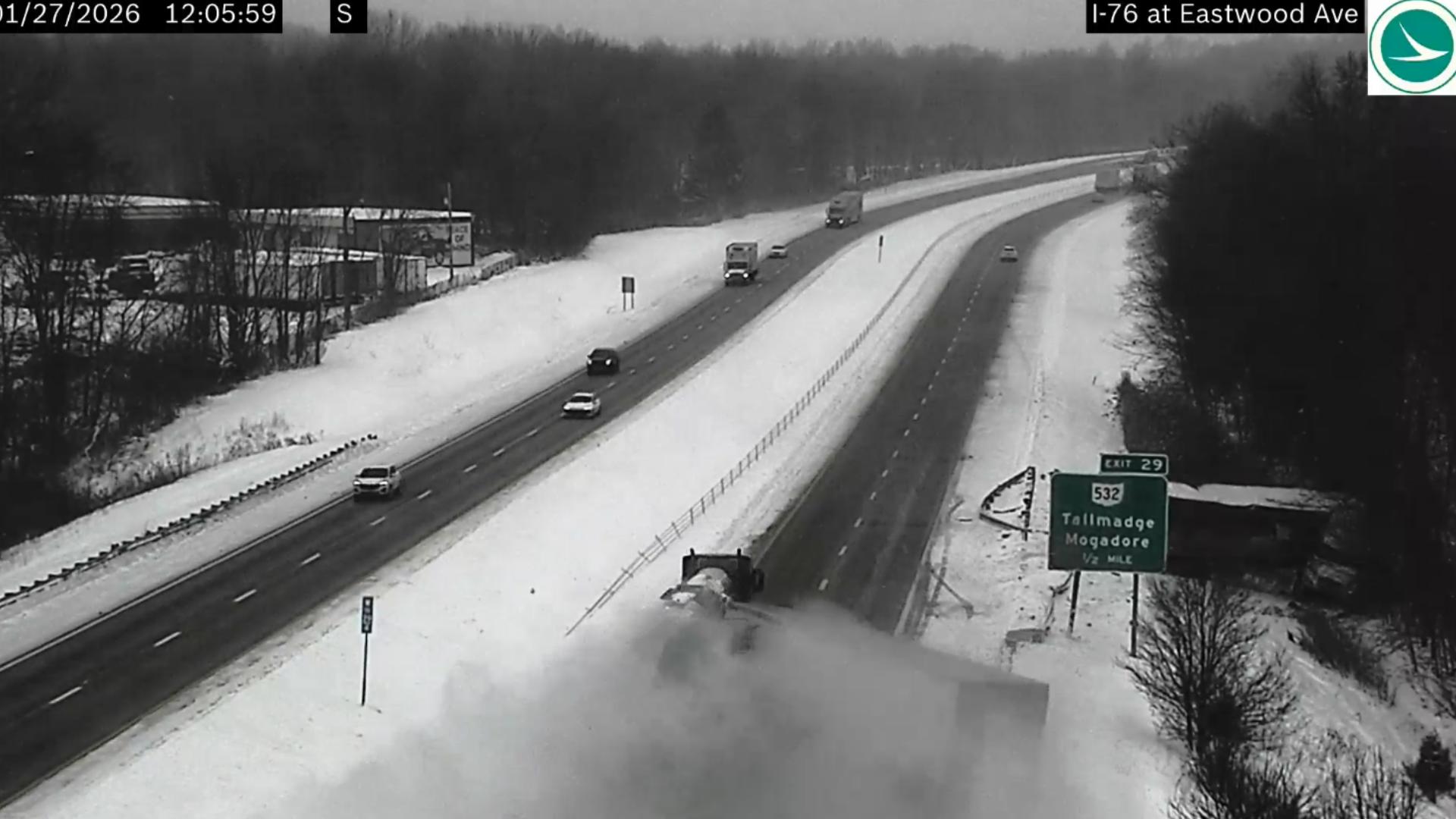 Watch: Semi truck jackknifes off of I-76 West in Summit County