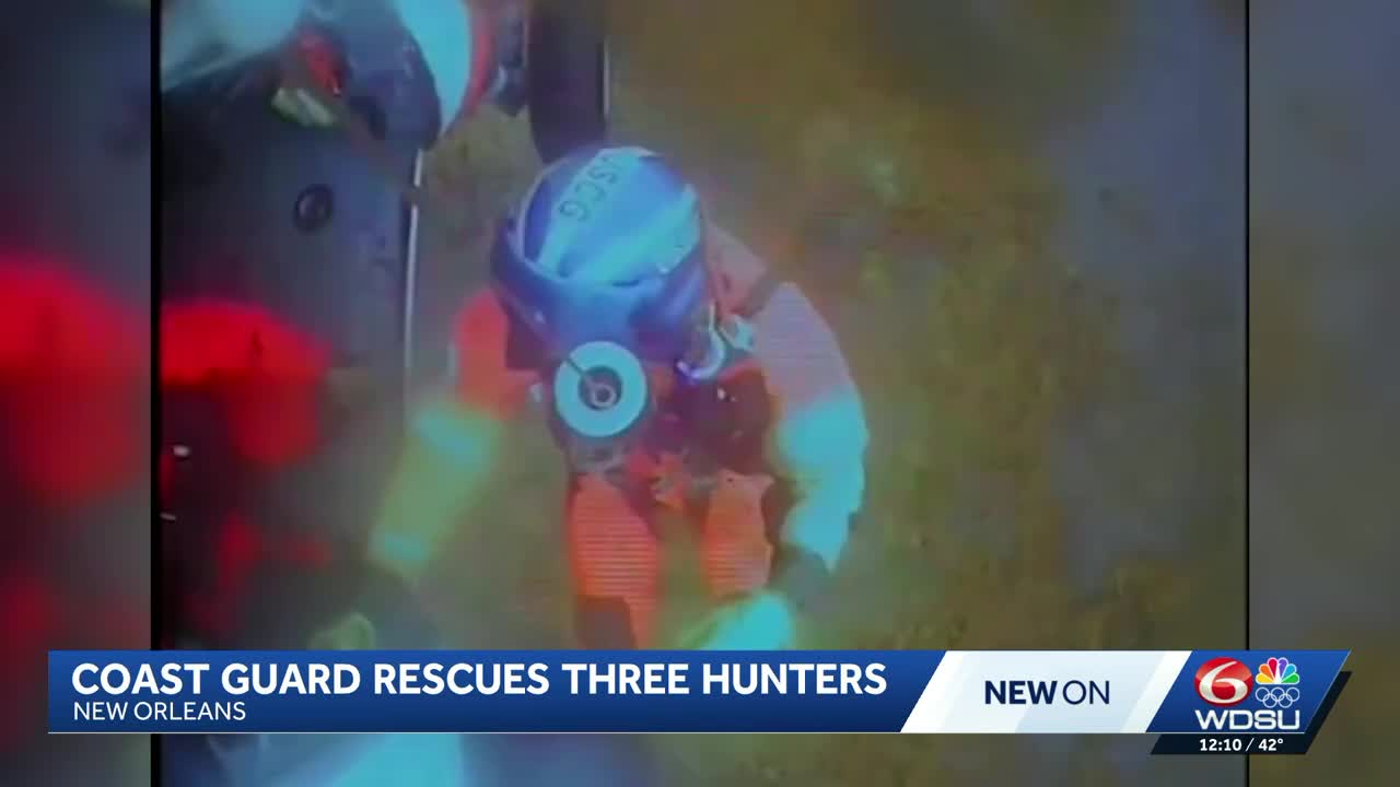 Dramatic video shows Coast Guard rescue of hunters during winter weather