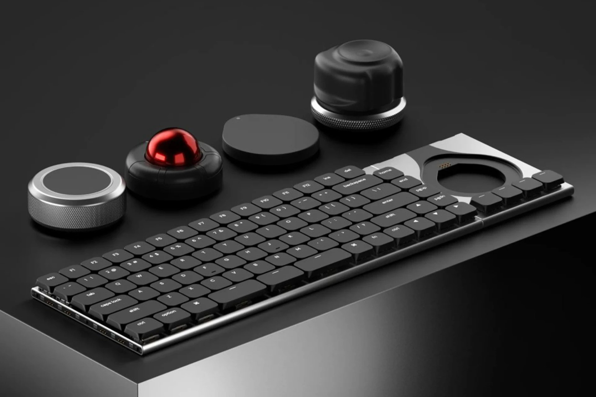 Naya Connect's modular keyboard accepts trackballs, dials and more