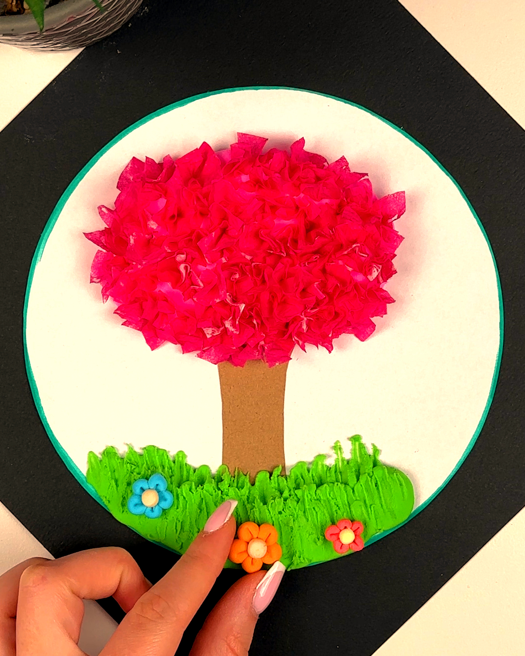 DIY cherry blossom tree art craft