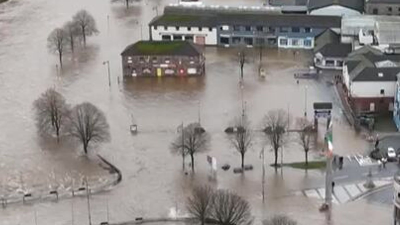 Burst river banks seen from above