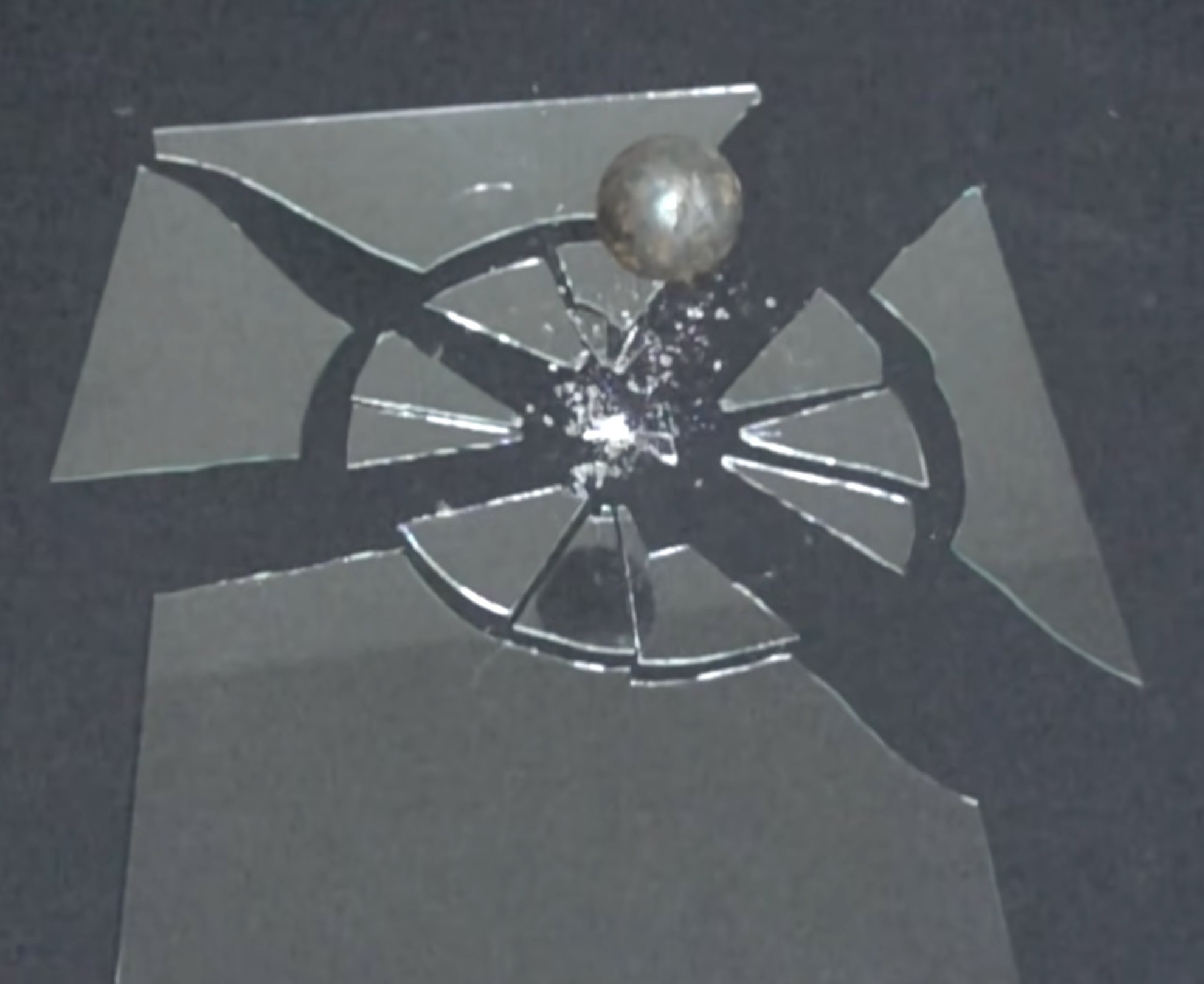 Glass breaking at 10 million frames per second