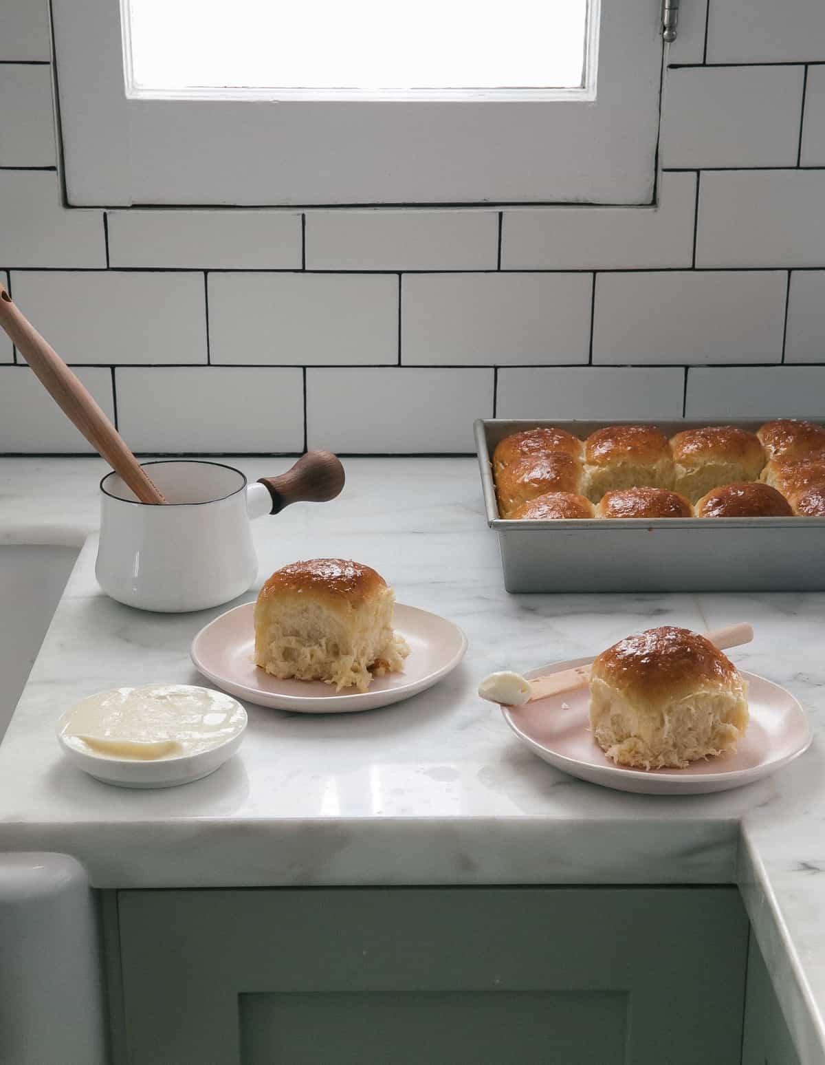 Salted Parker House rolls recipe