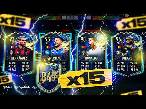 What do you get from 15 TOTS 84+ rare player pick packs?