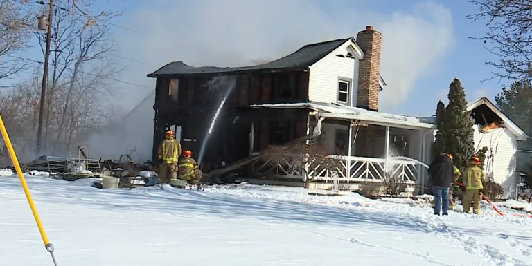 2 hospitalized after fire causes partial home collapse in northern Kentucky