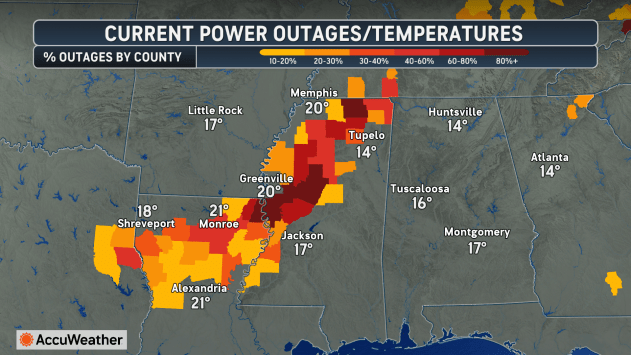 Mississippi, Tennessee left in the dark as ice storm, Arctic cold grip ...