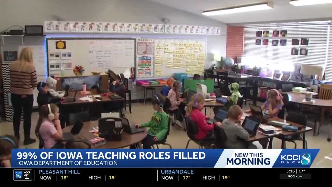 Iowa schools near fully staffed as more choose teaching