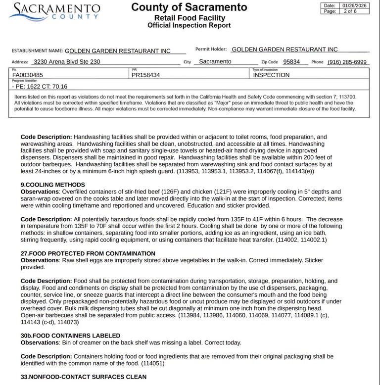 Chinese restaurant in Sacramento cited for violations during health ...