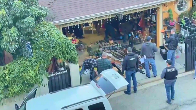 Cache of firearms seized from LA home of man prohibited from owning them