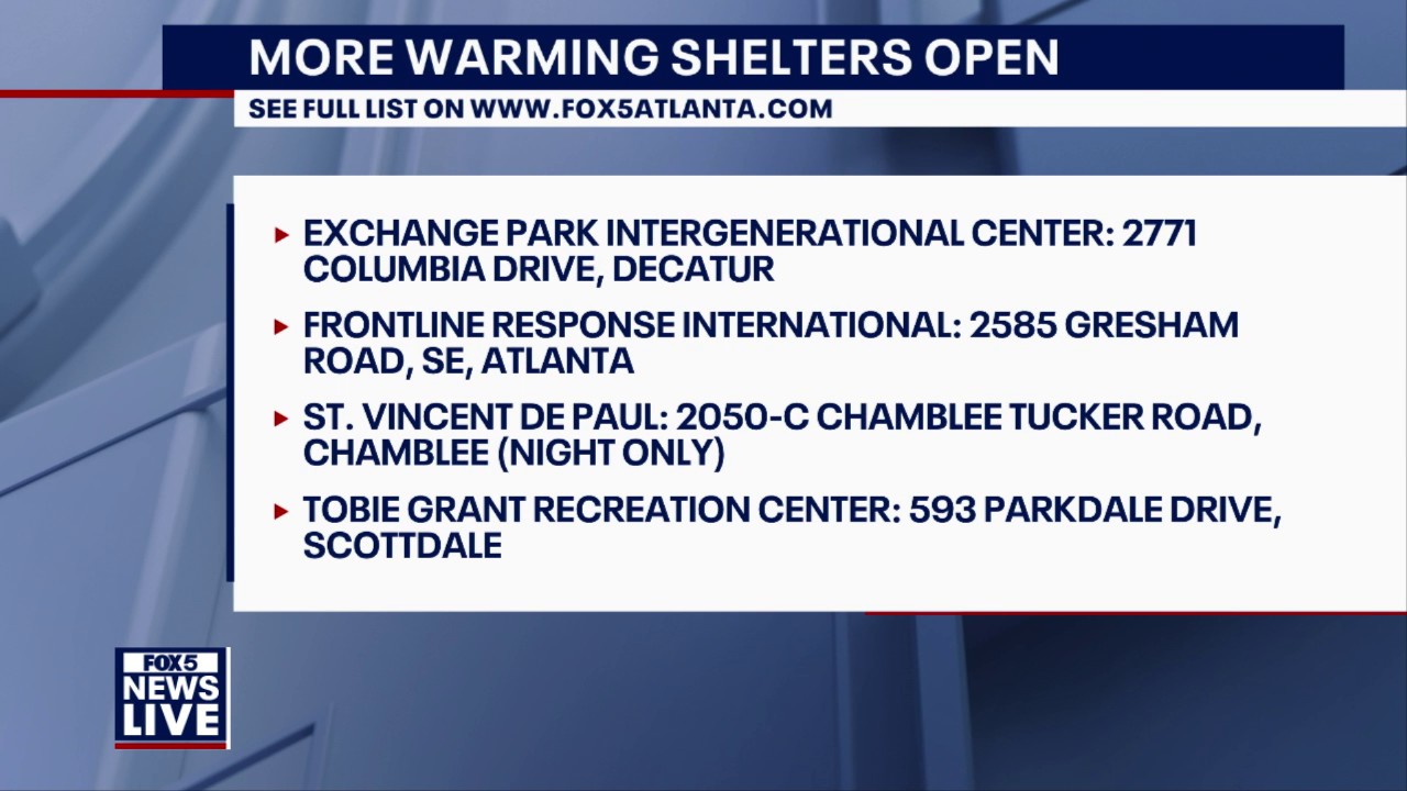More warming centers open in DeKalb and South Atlanta