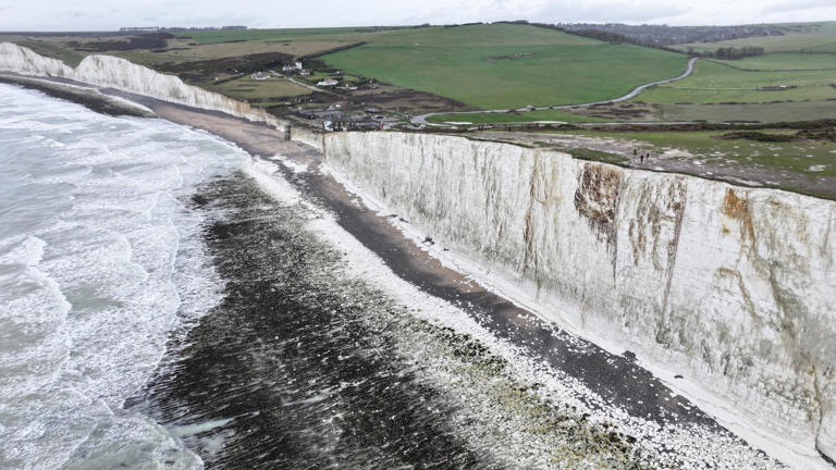 Storm Chandra: Beach access at Birling Gap closed as pebbly beach ...