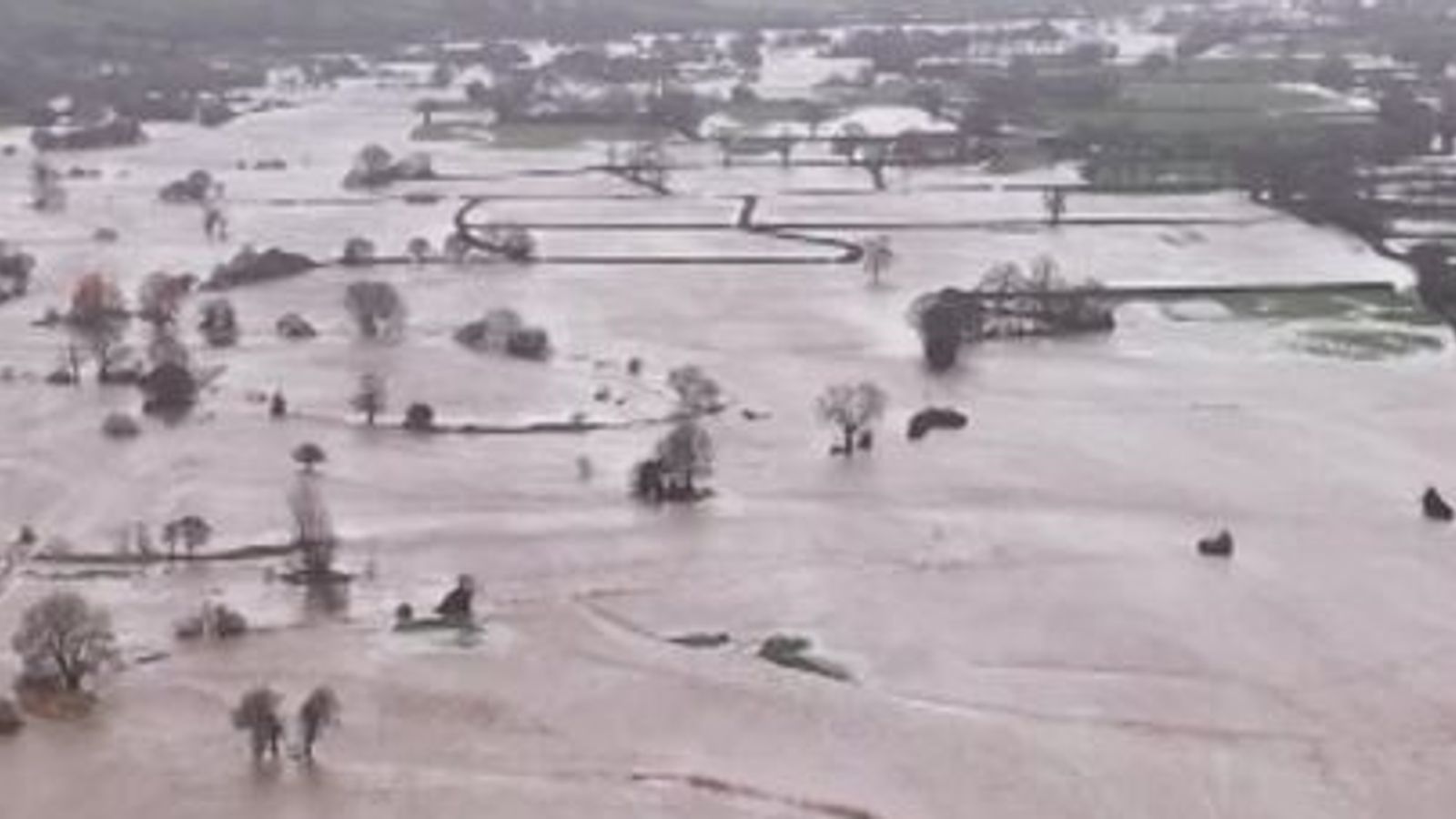 Drone reveals heavy floods in Devon