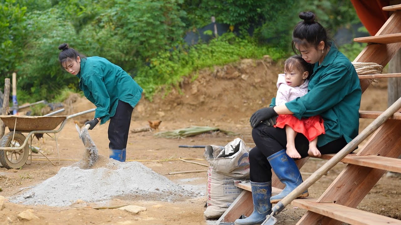 Konstruksi tangga dan panen sayuran liar