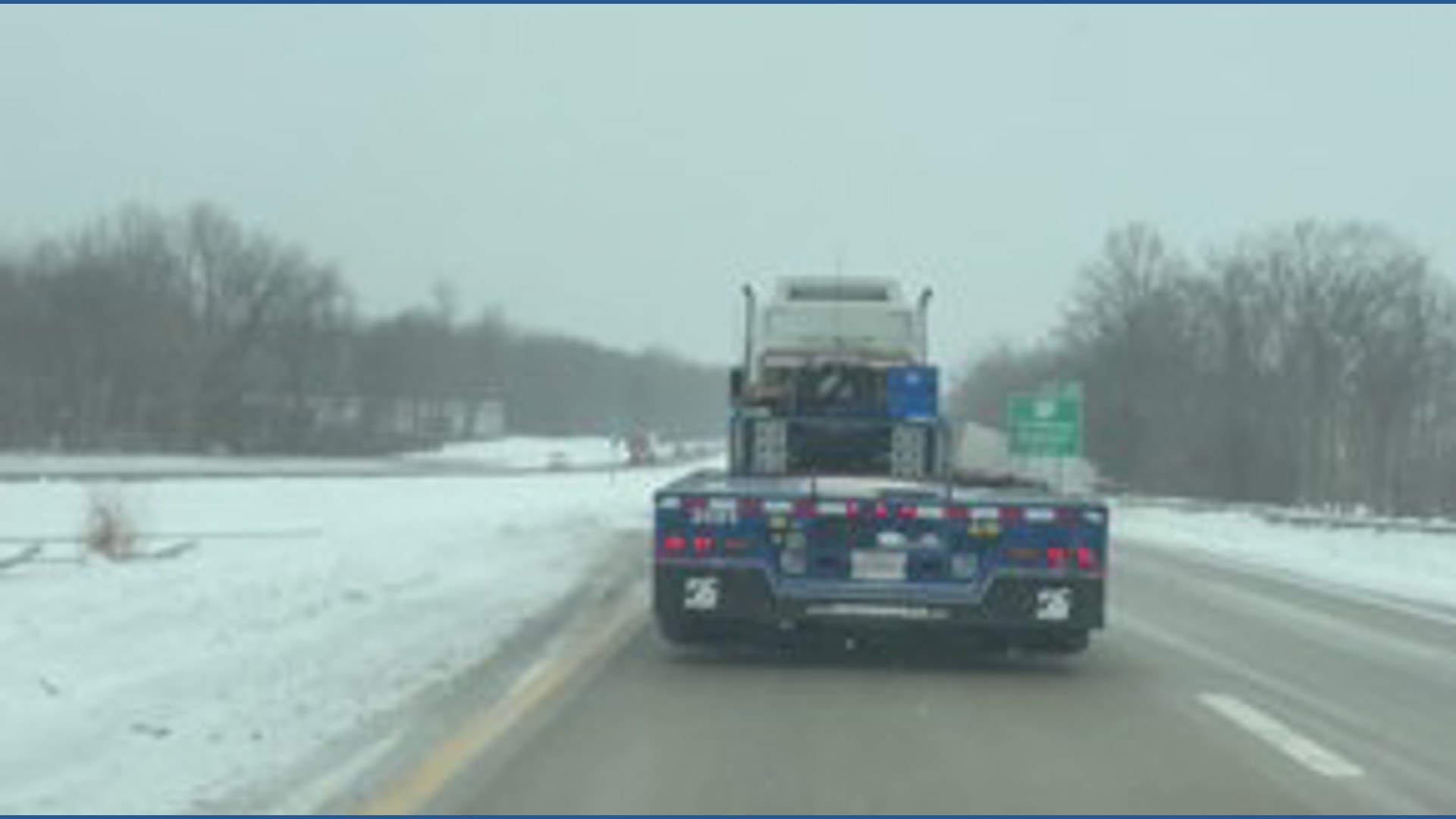 Three semis go off the road on I-76 West in Summit County