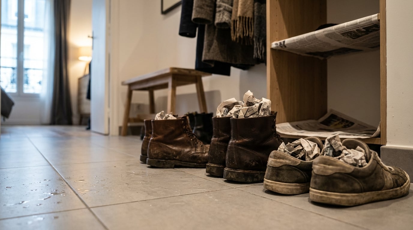 Je le fais chaque hiver : ce vieux papier gratuit sèche mes chaussures ...