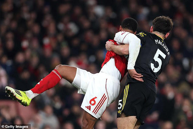 New footage shows how Arsenal star Gabriel and Man United's Harry ...