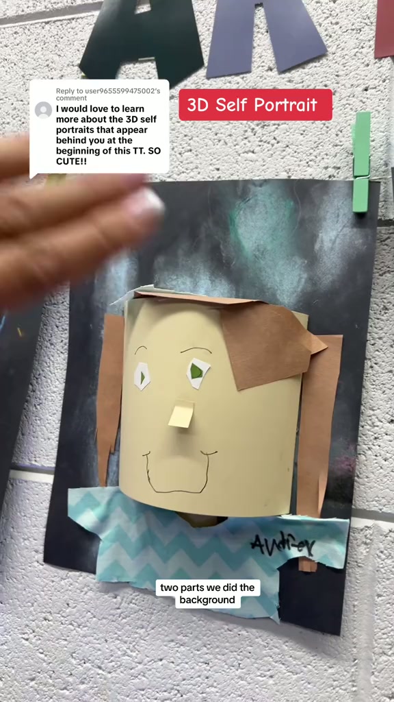 Easy 3D self portrait art project kids love