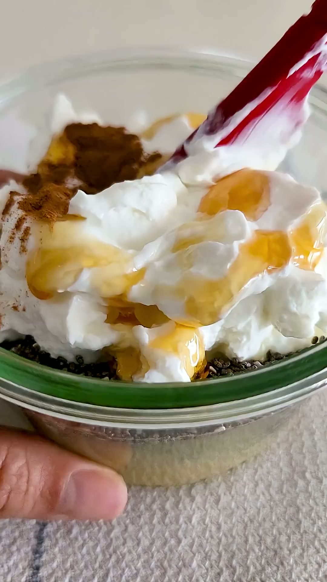 Applesauce chia yogurt pudding