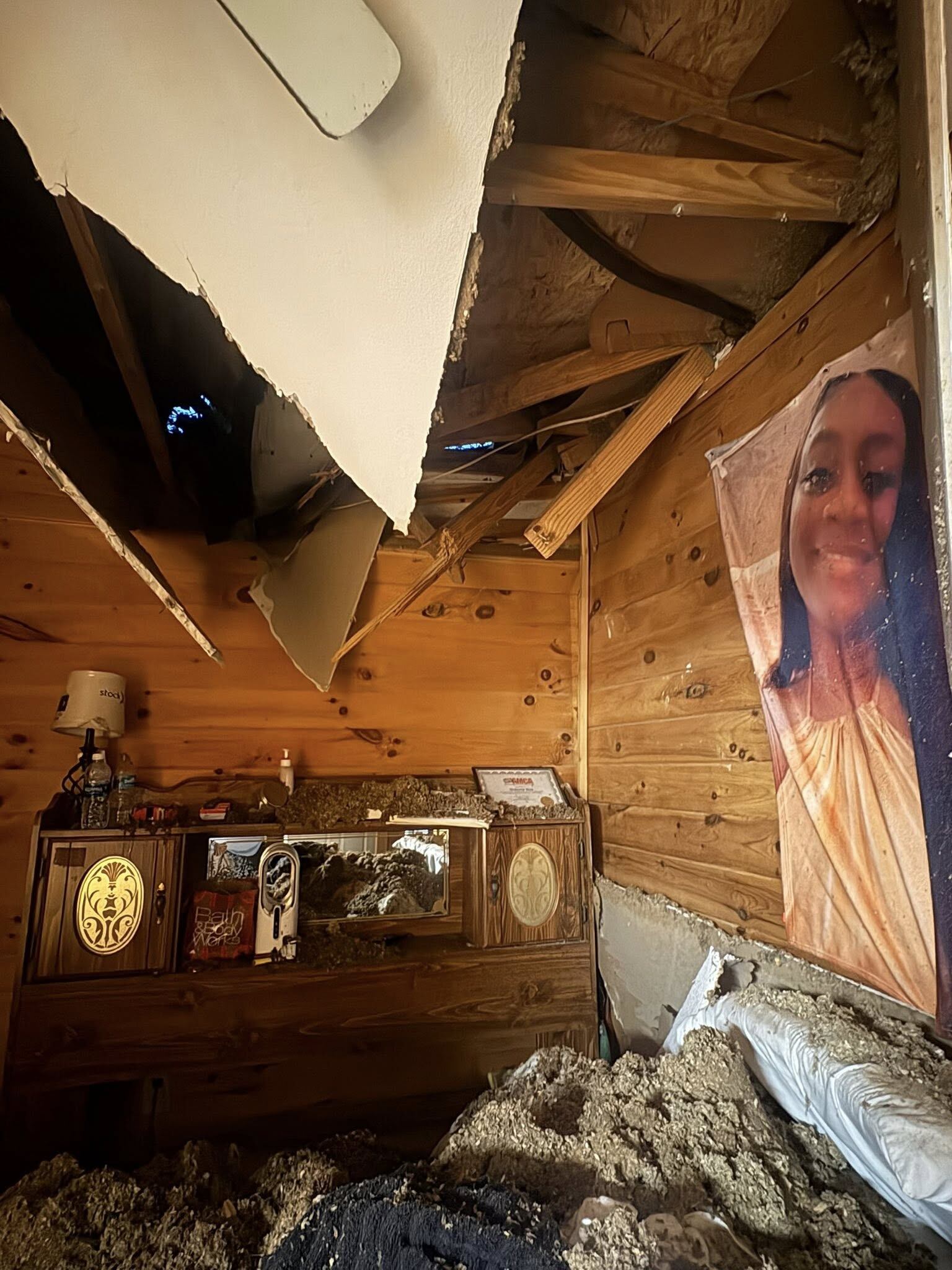 The master bedroom ceiling came falling down: Bainbridge family loses ...