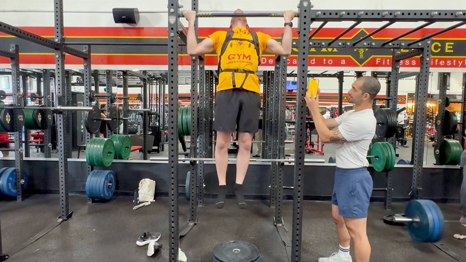 Most chin ups carrying a 20lb pack in one minute - 41 by Ron Cooper