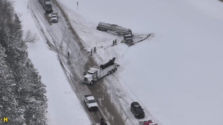 Weather believed to be factor in multi-vehicle crash, jack-knifed ...