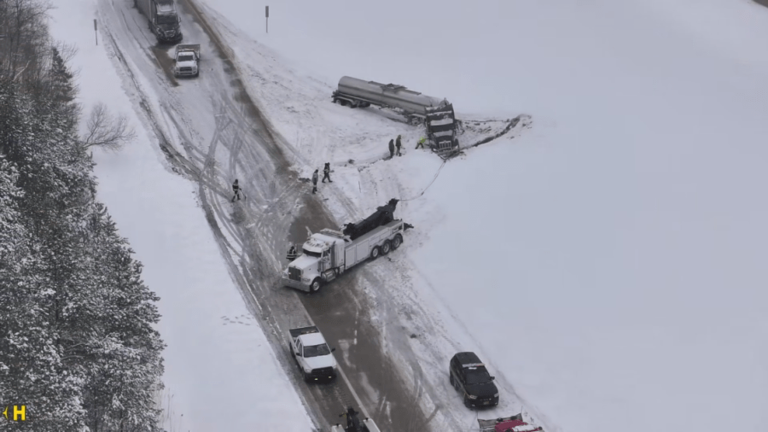 Traffic alert: Jack-knifed trucks block I-90 in Lake County
