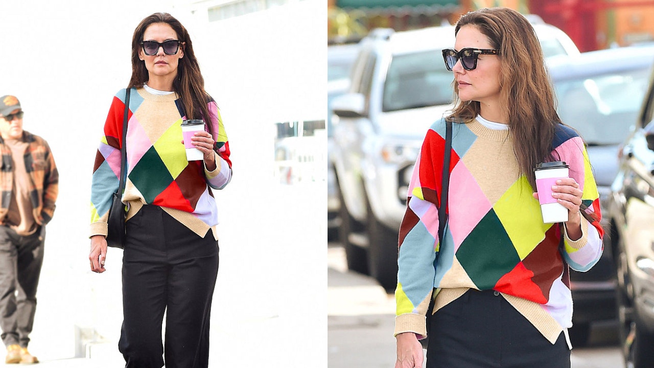 Katie Holmes just made a case for colour in the middle of winter
