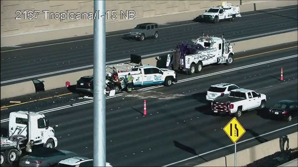 Driver seriously injured in crash with service patrol truck on Las ...