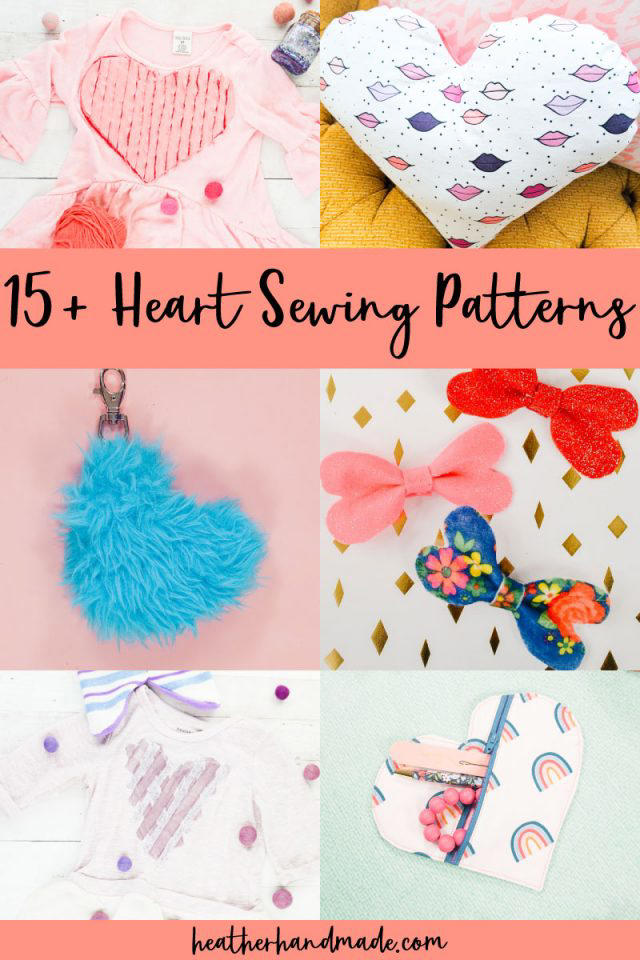 20 lovely heart sewing patterns and projects