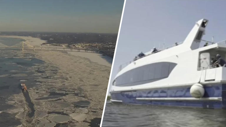 Floating ice on Hudson River impacts ferry service