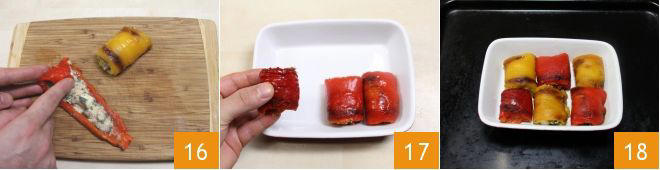 Baked bell pepper rolls