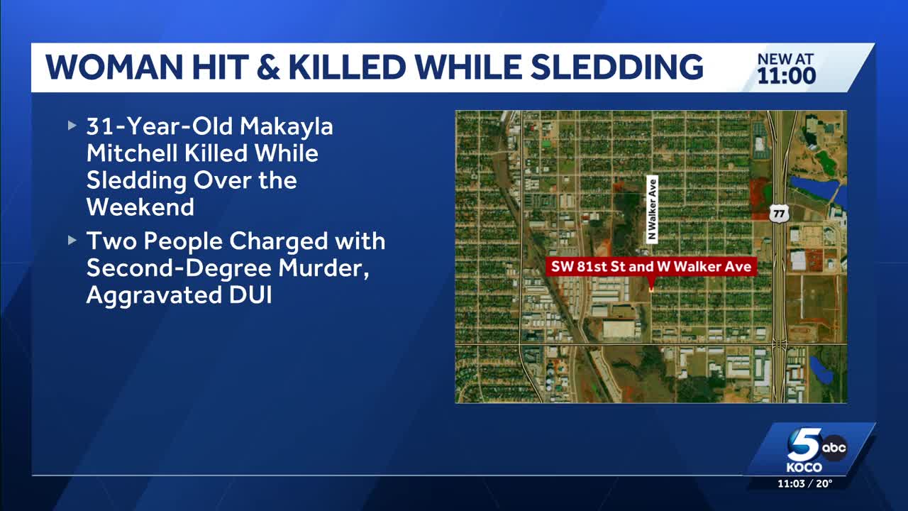 Woman dies after car hits her while sledding on northwest Oklahoma City ...