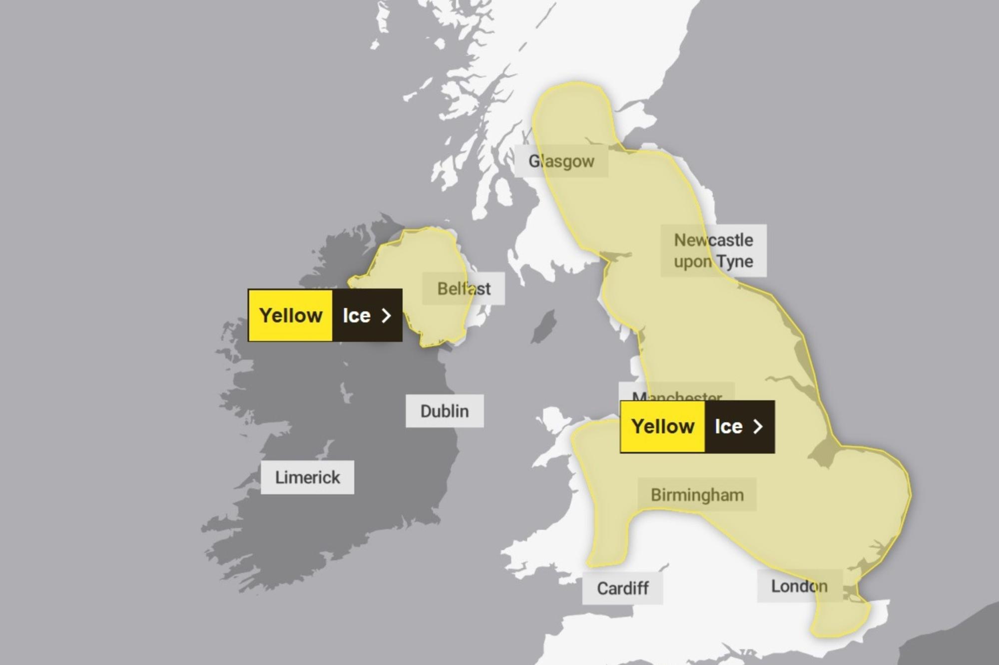 Ten-hour yellow weather warning in place for ice across Warwickshire as ...