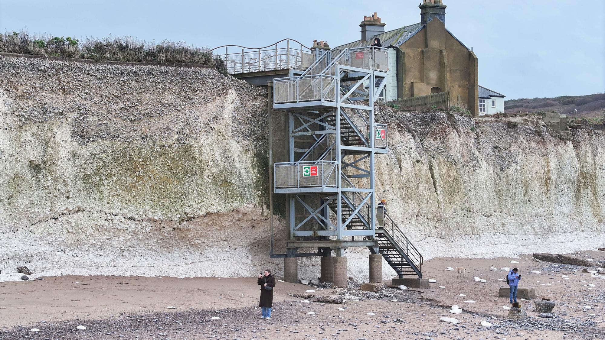 Storm Chandra: Pebbly beach at Birling Gap becomes sandy due to storm