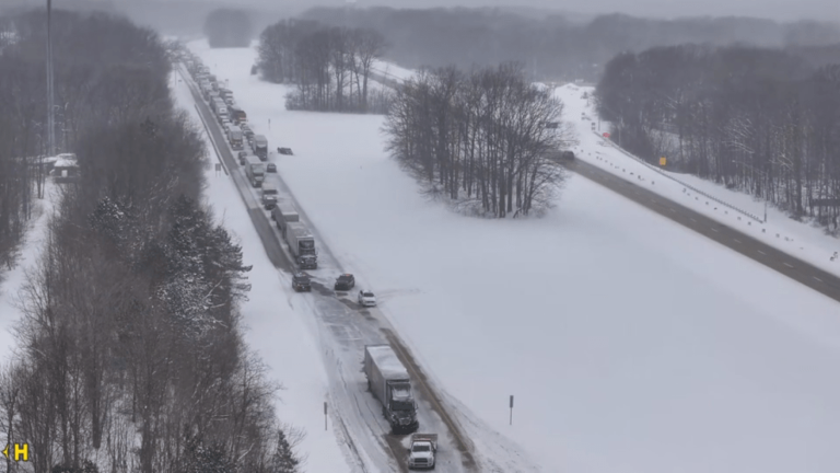 Traffic alert: Jack-knifed trucks block I-90 in Lake County