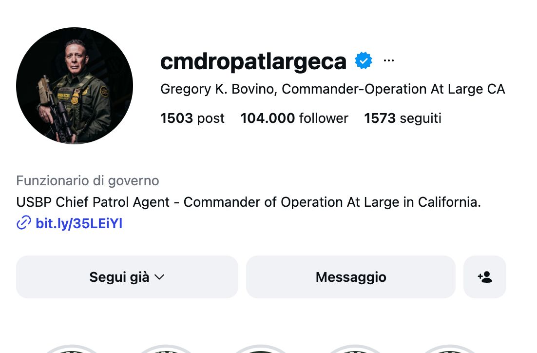Gregory Bovino e il giorno dello 0 nella colonna dei nuovi follower