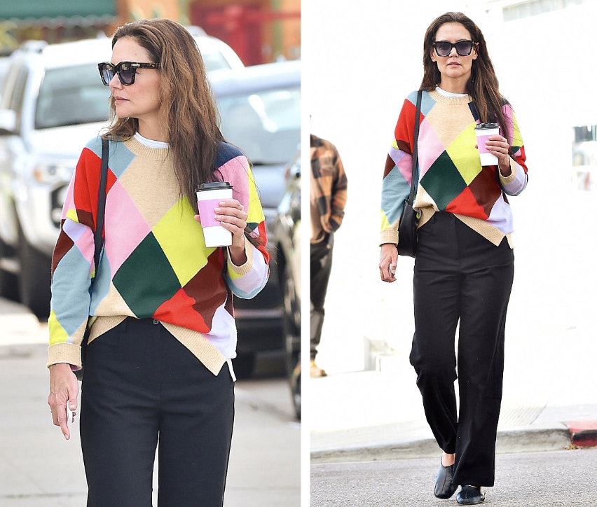 Katie Holmes just made a case for colour in the middle of winter