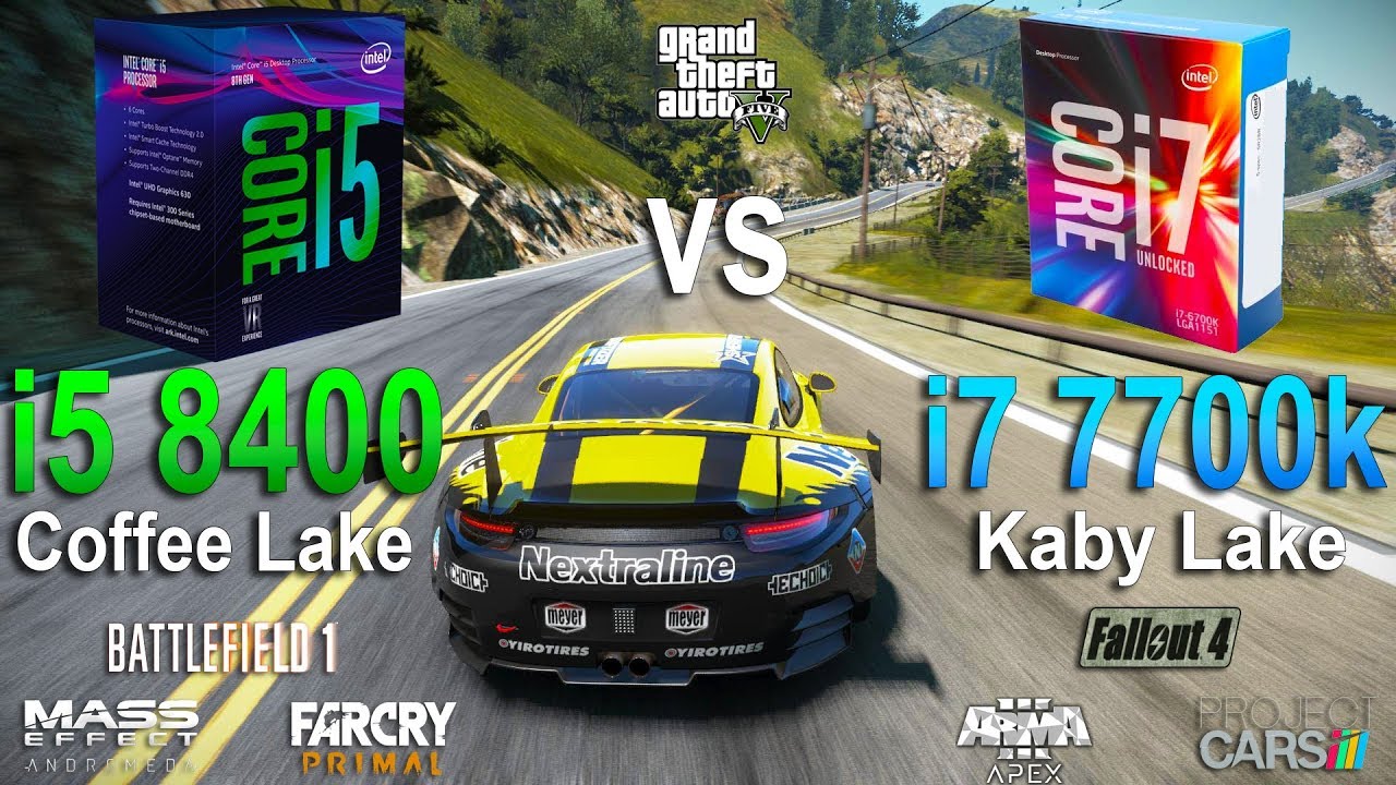 Intel Core i5-8400 vs i7-7700K test in 7 games