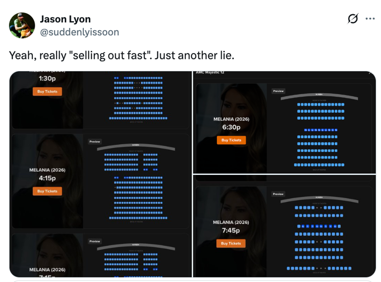 People are pointing out one big 'lie' in this 'Melania' the movie tweet