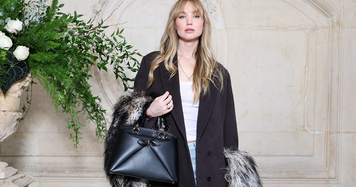 Jennifer Lawrence's tank top & jeans turn luxe with Dior fur-trim coat
