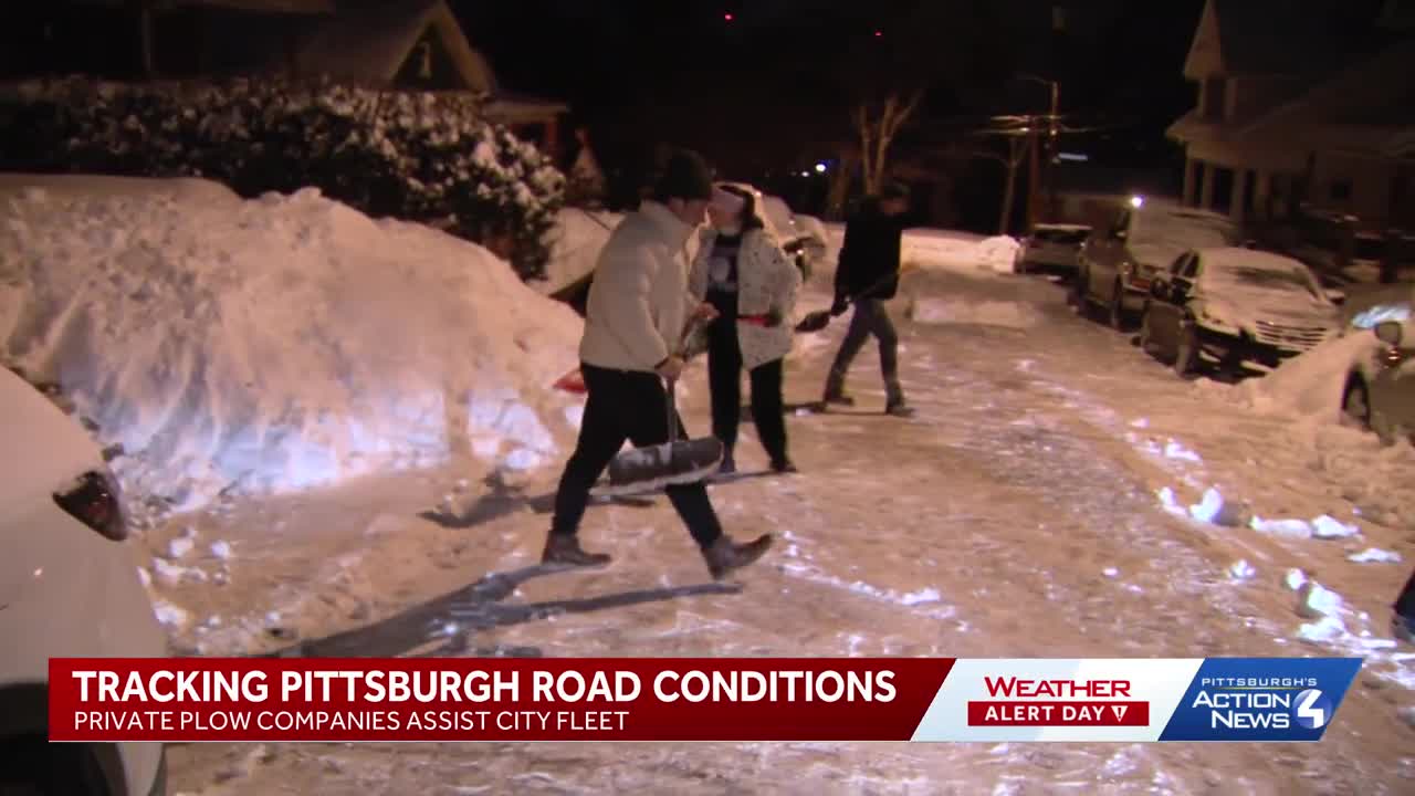 Pittsburgh residents shovel out their own road, missed by snowplows