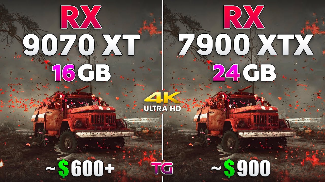 RX 9070 XT vs RX 7900 XTX - Test in 10 games | 4K
