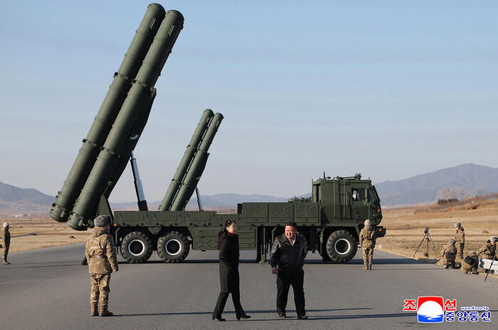 N Korea test-fires large-caliber multiple rocket launcher