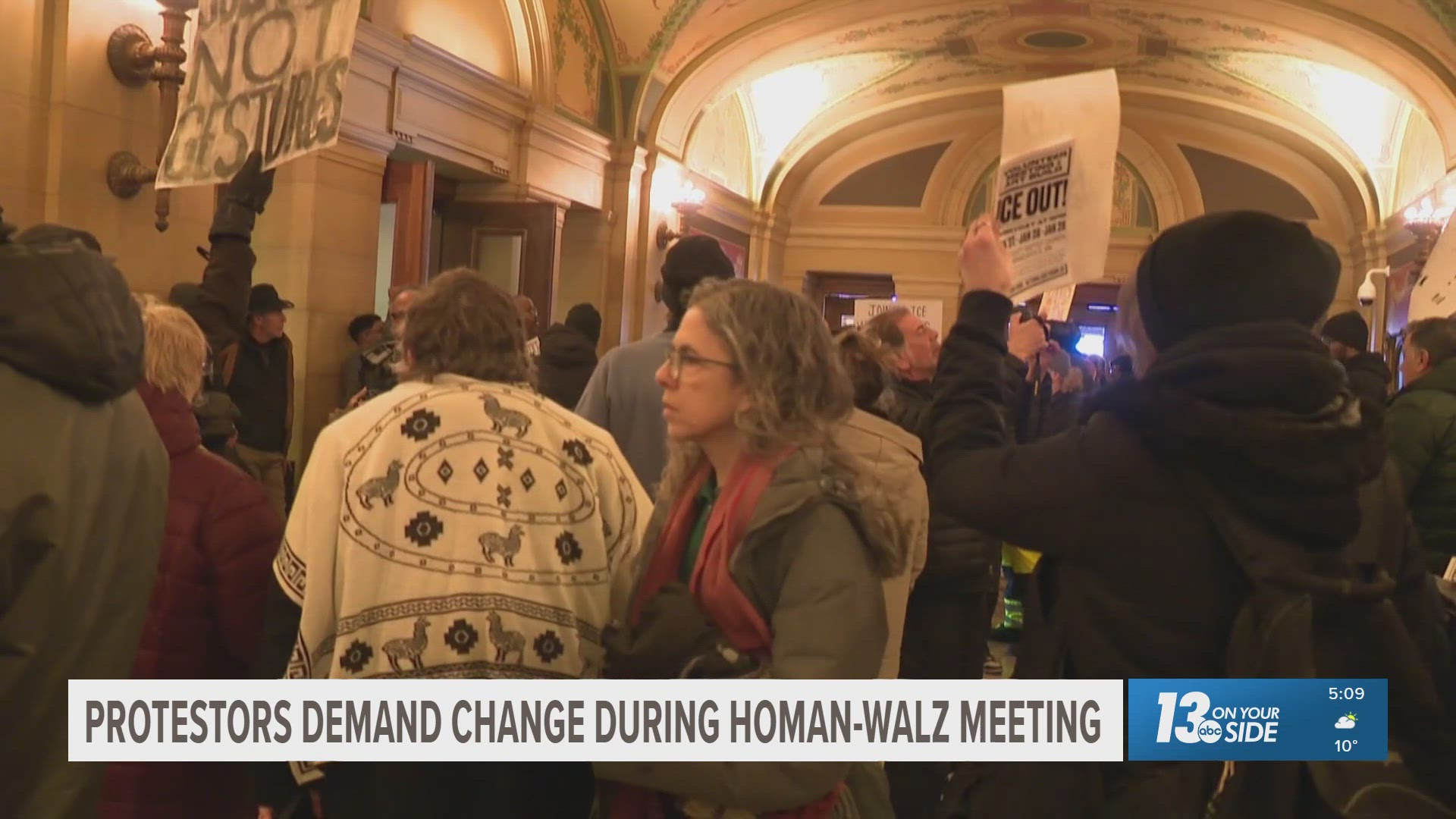 Protestors demand change during a meeting between White House Border ...
