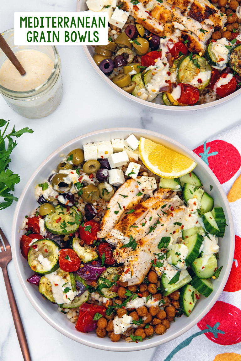 Mediterranean grain bowls