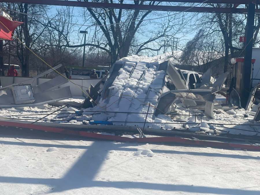 Gas station canopies collapse in Greenville, injuring 11