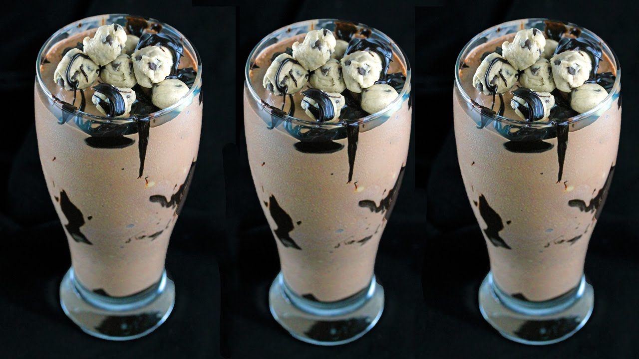 Double fudge chocolate cookie dough shakes