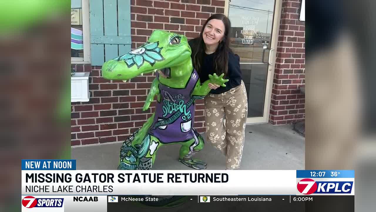 Missing gator on the Geaux statue returned to Lake Charles business